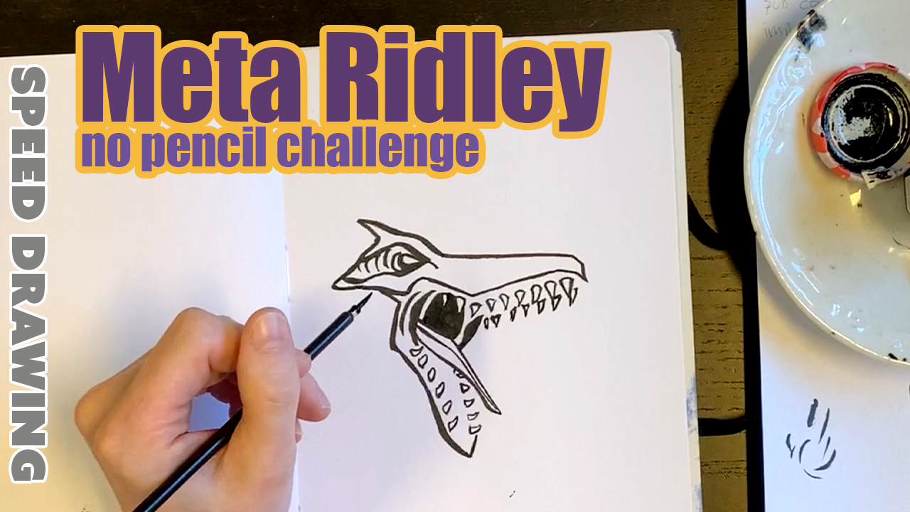 Meta Ridley fanart | Dessin à l'encre sans crayonné | Art challenge ...